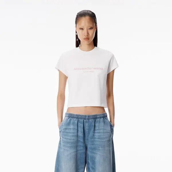 Alexander Wang Puff Logo Baby Tee - White