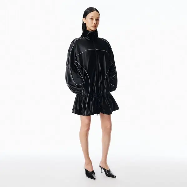 Alexander Wang Drop Waist Parka Dress With Reflective Piping