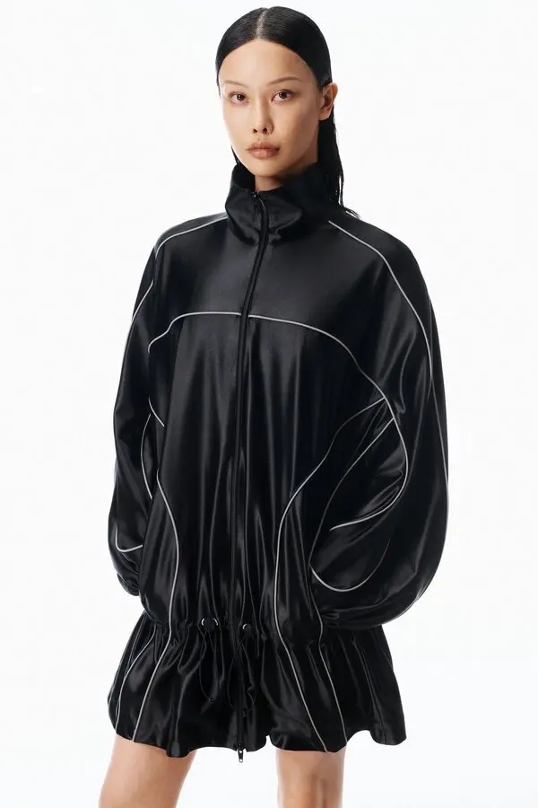 Alexander Wang Drop Waist Parka Dress With Reflective Piping