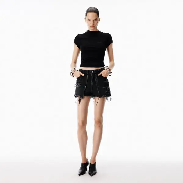 Alexander Wang Double Layer Skort With Zip - Grey Aged