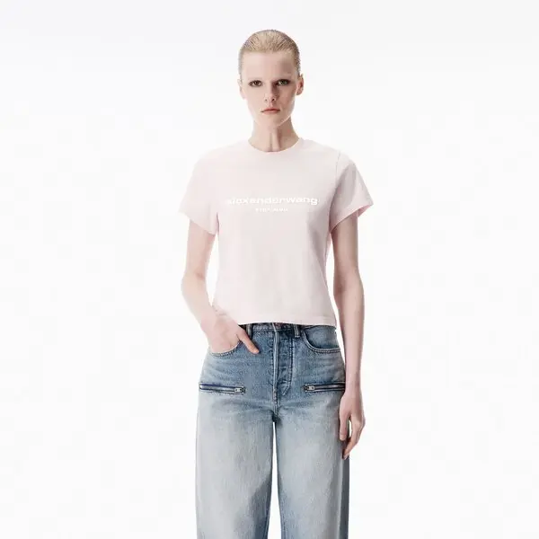 Alexander Wang Puff Logo Baby Tee - Light Pink