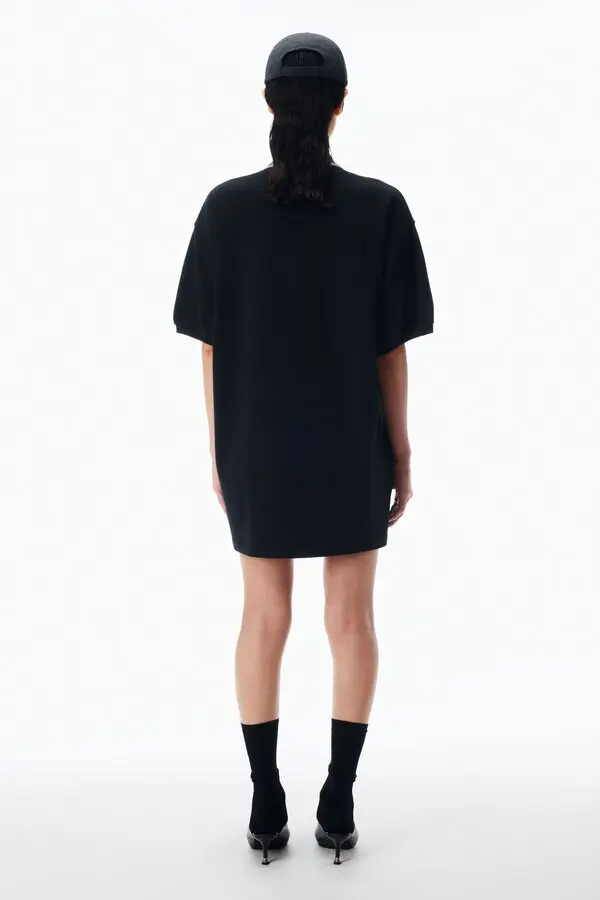 Alexander Wang Relaxed Polo Cotton Minidress - Black