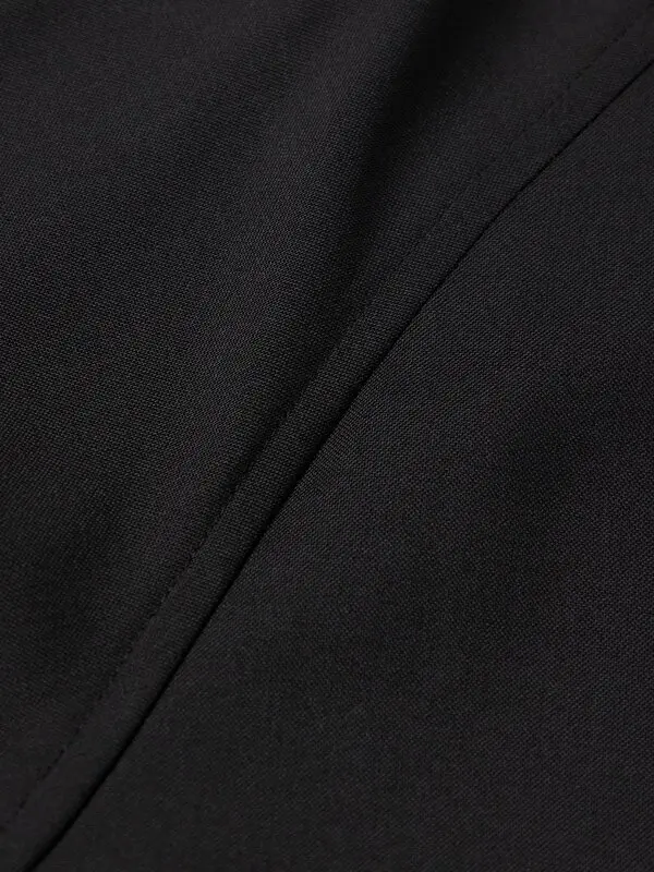 STOFFA Belted Wool Trench Coat - Black