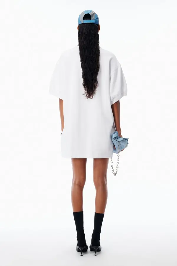 Alexander Wang Relaxed Polo Cotton Minidress - White