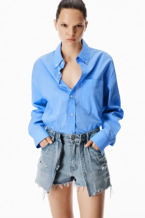 Alexander Wang Prestyled Skort Romper - Authentic Light Indigo