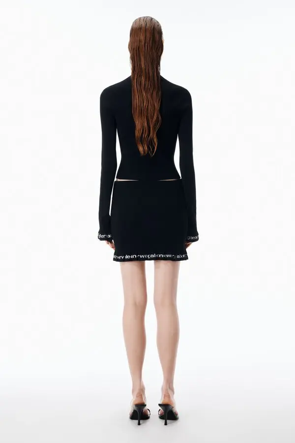 Alexander Wang Long-sleeve Ruffle-hem Turtleneck