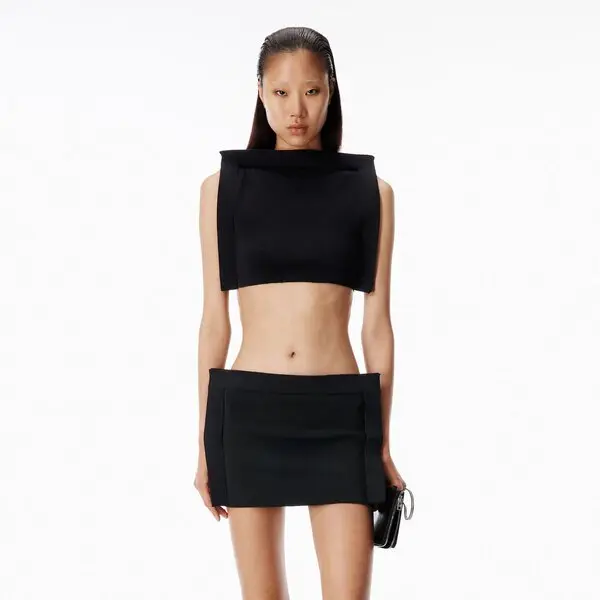 Alexander Wang Frame Sleeveless Crop Top - Black