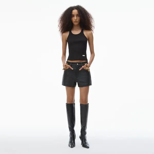 Alexander Wang High-waist Nappa Leather Shorts