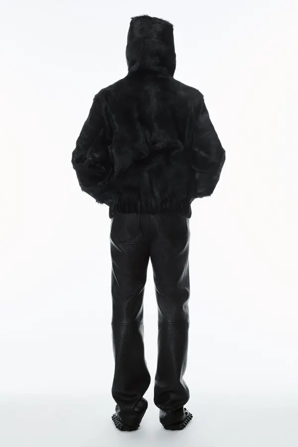 Alexander Wang Zip-up Hoodie In Calf Hair