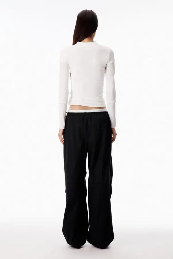 Alexander Wang Logo Elastic Mid-rise Pant - Black