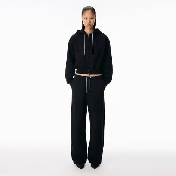 Alexander Wang Crystal Drawcord Sweatpants - Black