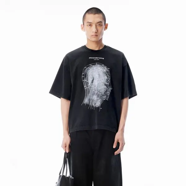 Alexander Wang Eastern Medicine Graphic Tee - Washed Black