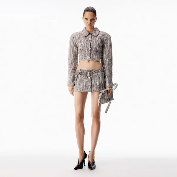 Alexander Wang Crochet Tweed Jacket - Silver