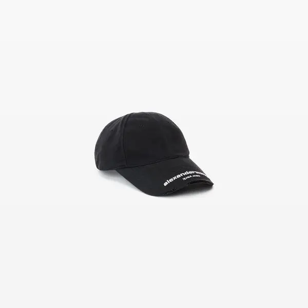 Alexander Wang Distressed Logo Baseball Cap - Washed Black