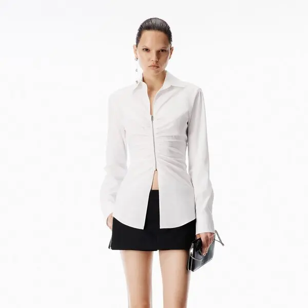 Alexander Wang Gathered Bust Fitted Shirt - White