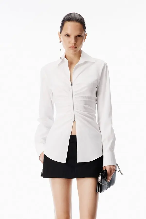 Alexander Wang Gathered Bust Fitted Shirt - White