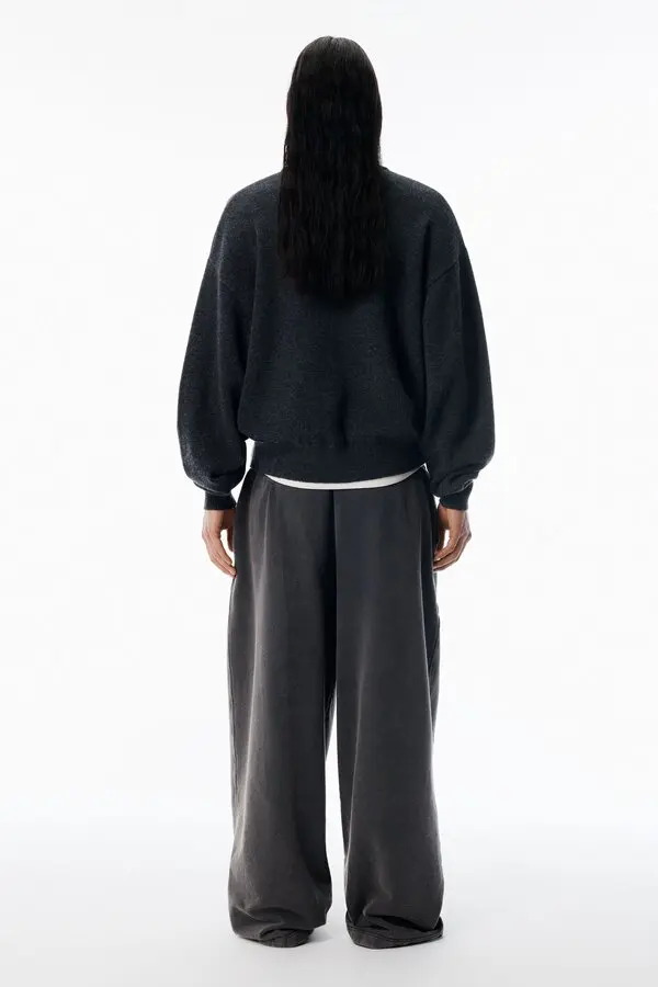 Alexander Wang Wool-blend Henley Pullover - Charcoal