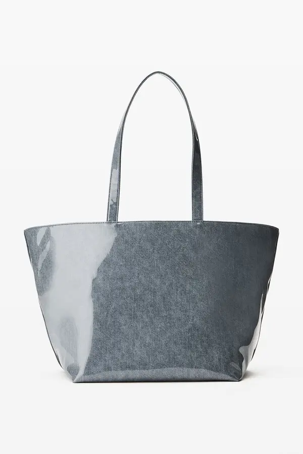 Alexander Wang Lacquered Denim Punch Large Tote - Navy