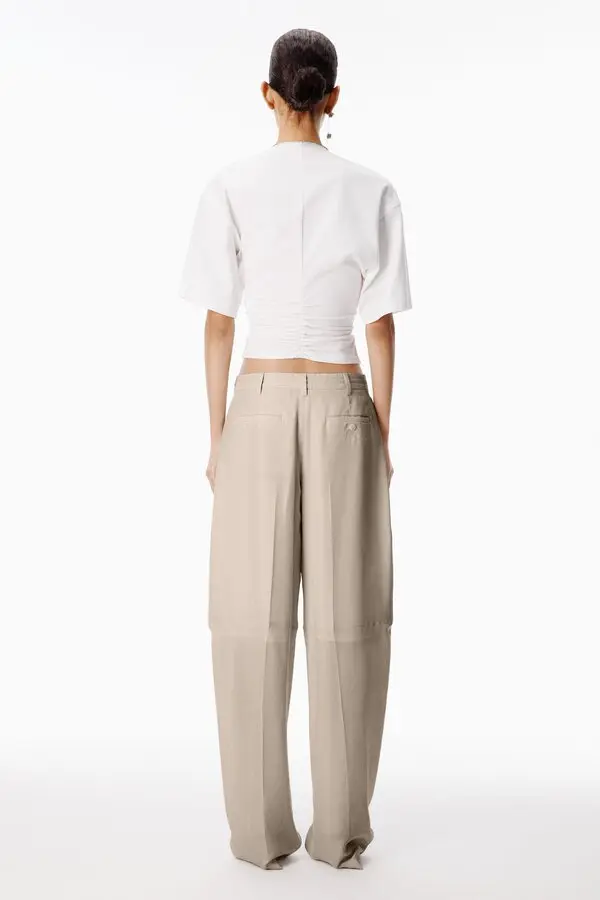Alexander Wang Drawcord Mid-rise Tailored Pant - Army Tan