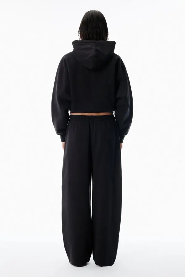 Alexander Wang Cotton Terry Sweatpant With Crystal Hotfix Drawcord - Black