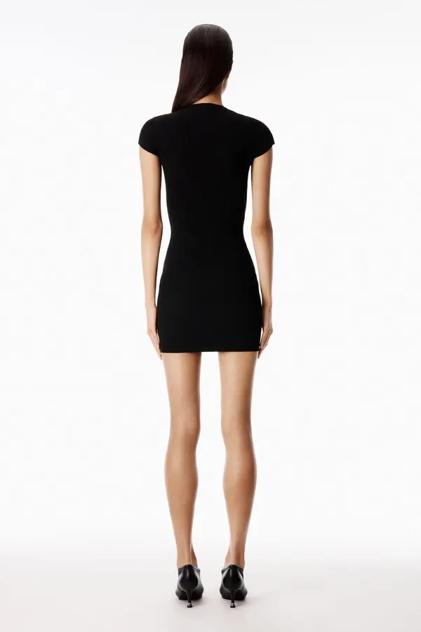 Alexander Wang Knit Logo Mini Dress - Black