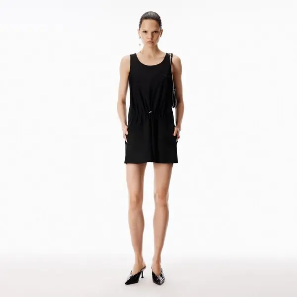 Alexander Wang Ruched Waist Mini Tank Dress - Black