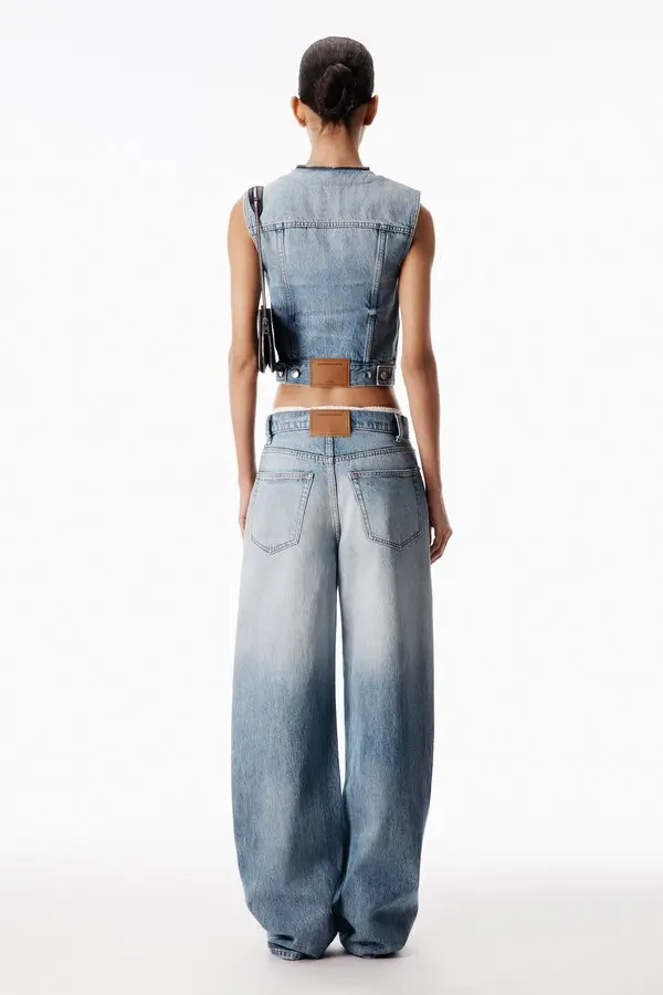 Alexander Wang Silk Brief Float Jean - Authentic Light Indigo