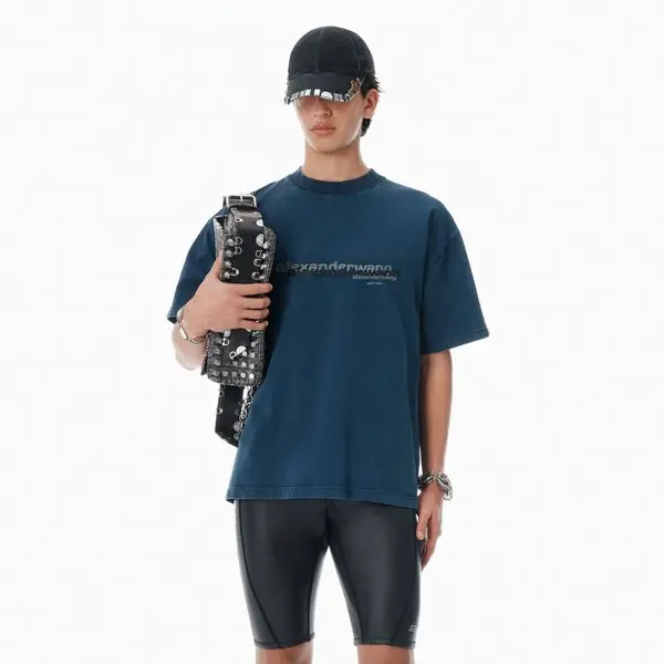 Alexander Wang Oversized Logo Tee - Washed Navy