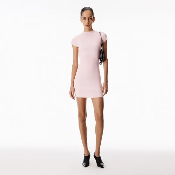 Alexander Wang Knit Logo Mini Dress - Light Pink