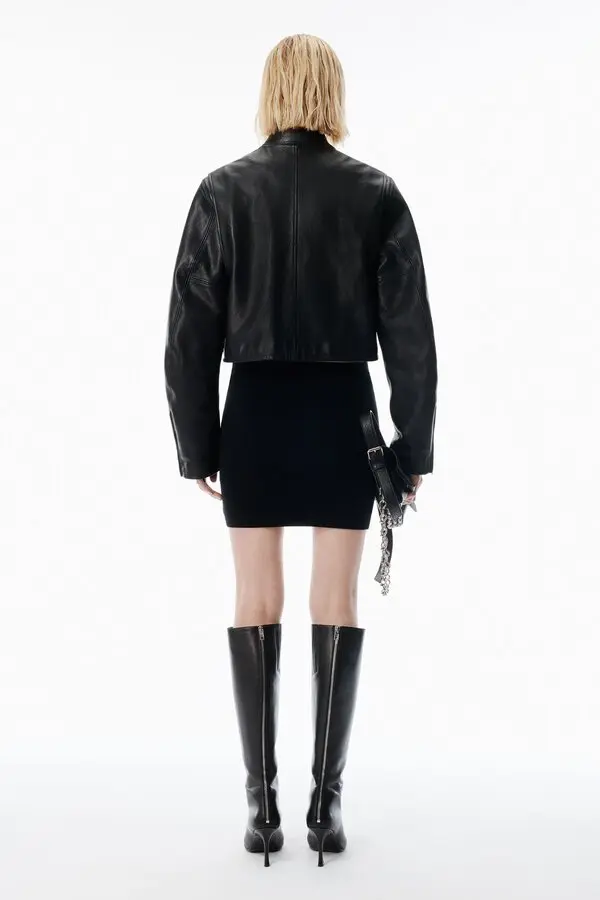 Alexander Wang Wool-blend Mini Skirt With Logo Patch - Black