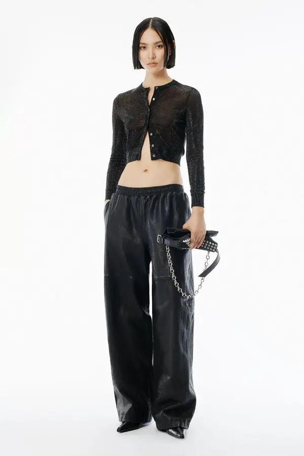 Alexander Wang Crystal Cropped Cardigan - Black
