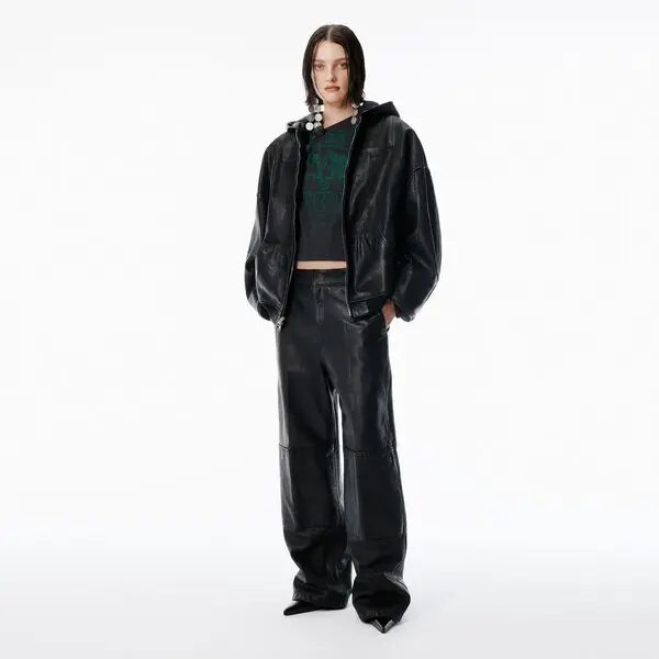 Alexander Wang Worn Moto Leather Workwear Pant