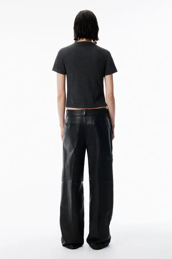 Alexander Wang Worn Moto Leather Workwear Pant