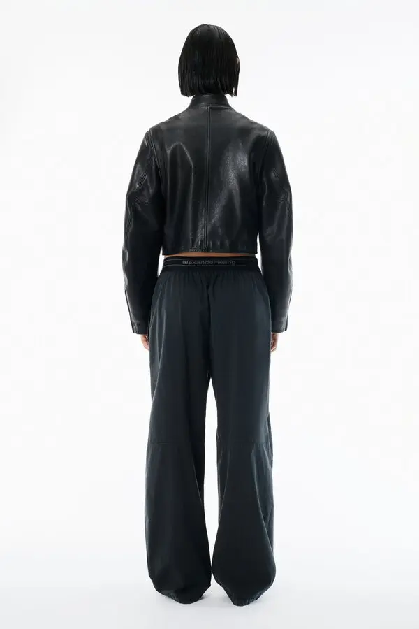 Alexander Wang Logo Elastic Mid-rise Pant - Black