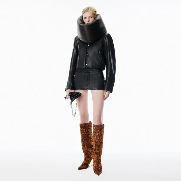 Alexander Wang Worn Moto Leather Mini Skort