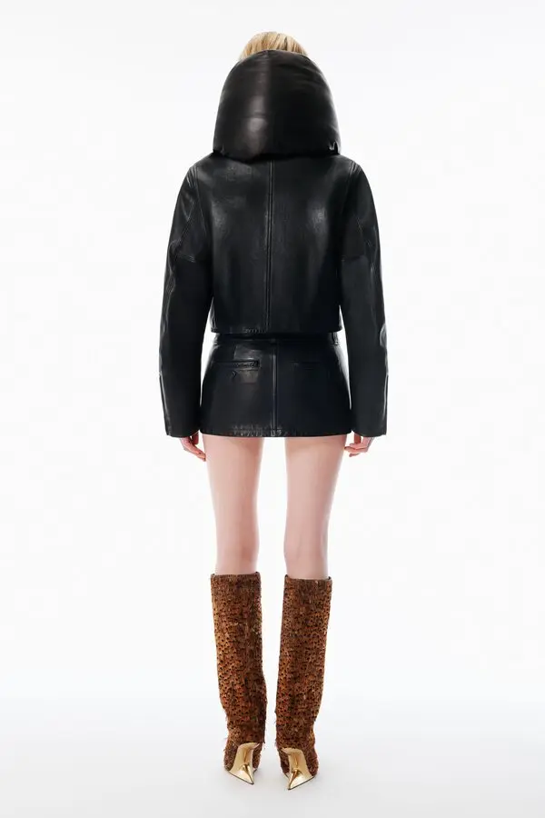 Alexander Wang Worn Moto Leather Mini Skort