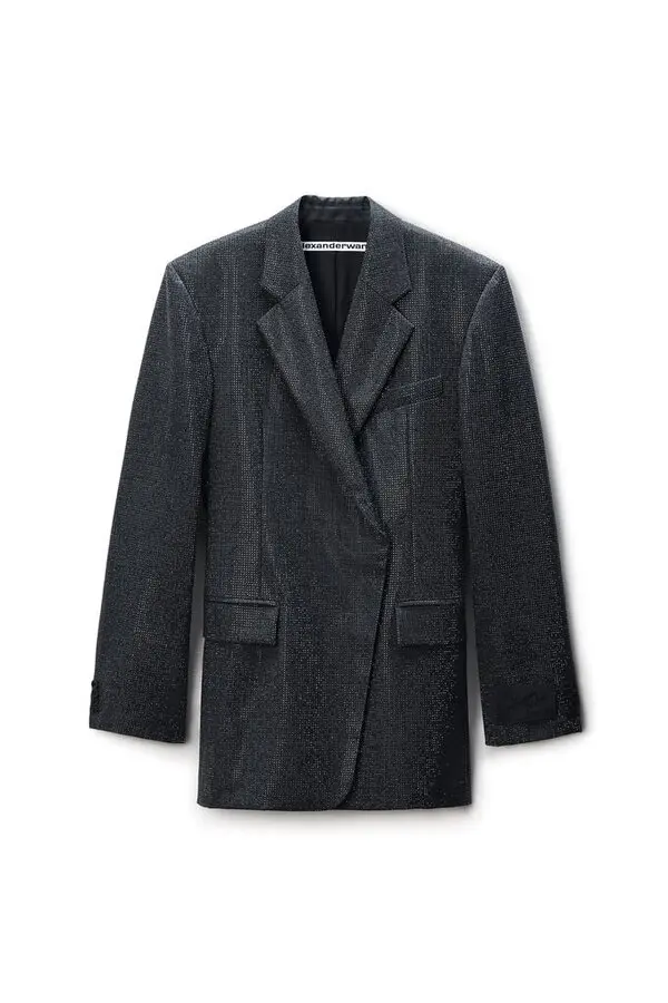 Alexander Wang Crystal Embellished Blazer Dress - Grey