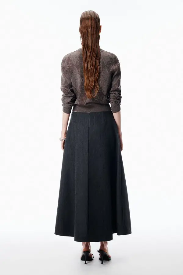 Alexander Wang Crystal Hotfix Wool-blend Argyle Cardigan
