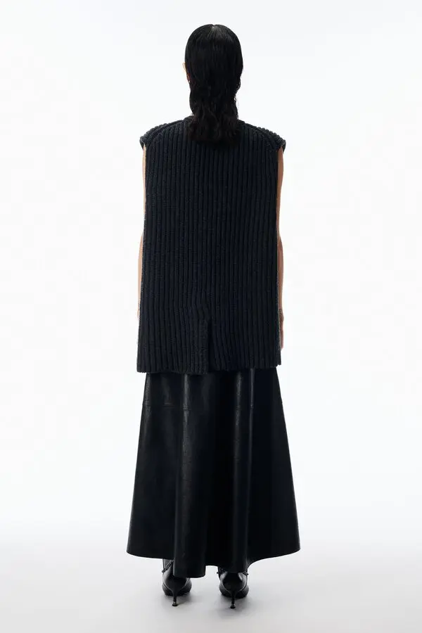 Alexander Wang Sweater Vest In Wool - Graphite
