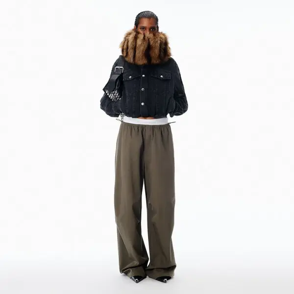 Alexander Wang Mid-rise Track Pant - Army Green