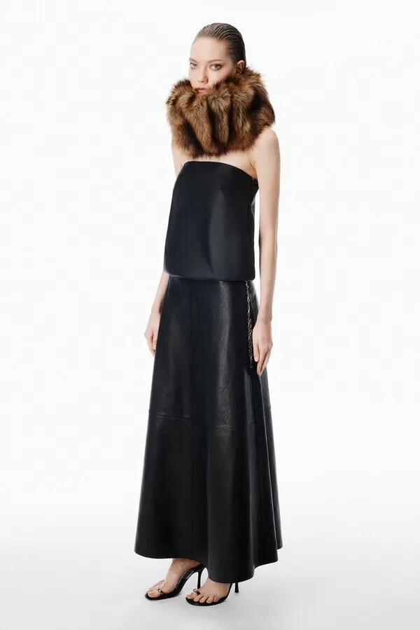 Alexander Wang Midi Circle Leather Skirt