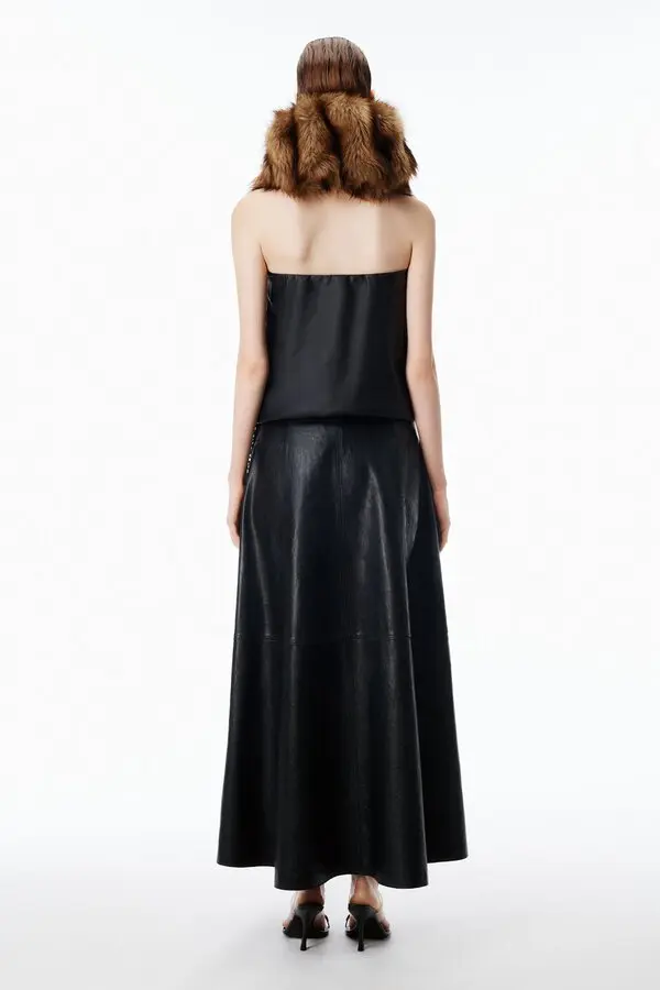 Alexander Wang Midi Circle Leather Skirt