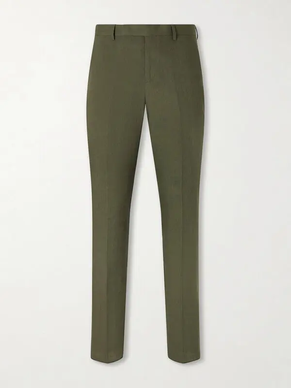 Paul Smith Slim-fit Tapered Linen Suit Trousers - Green