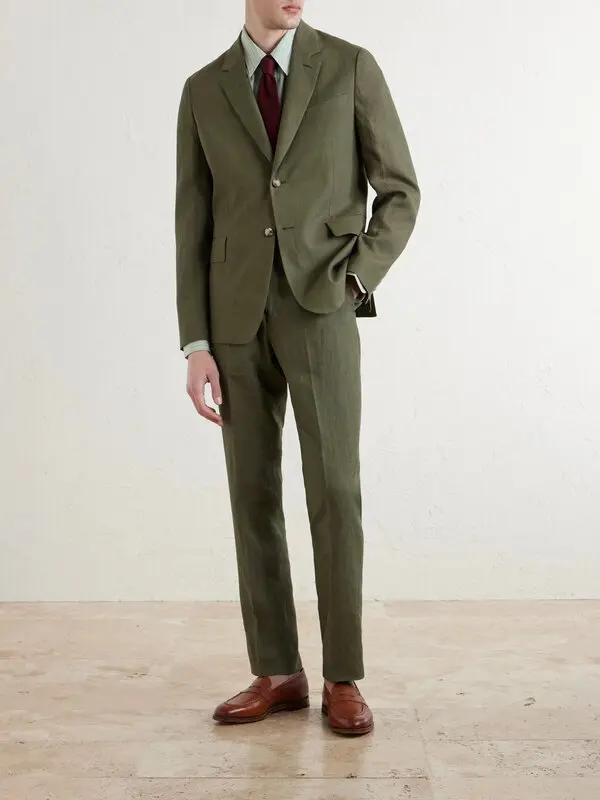 Paul Smith Slim-fit Tapered Linen Suit Trousers