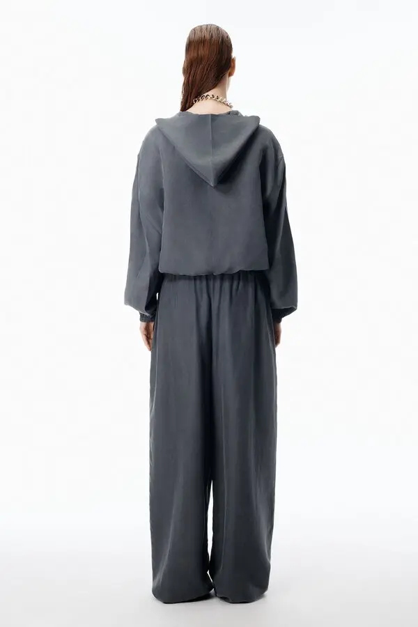 Alexander Wang Cropped Silk Hoodie
