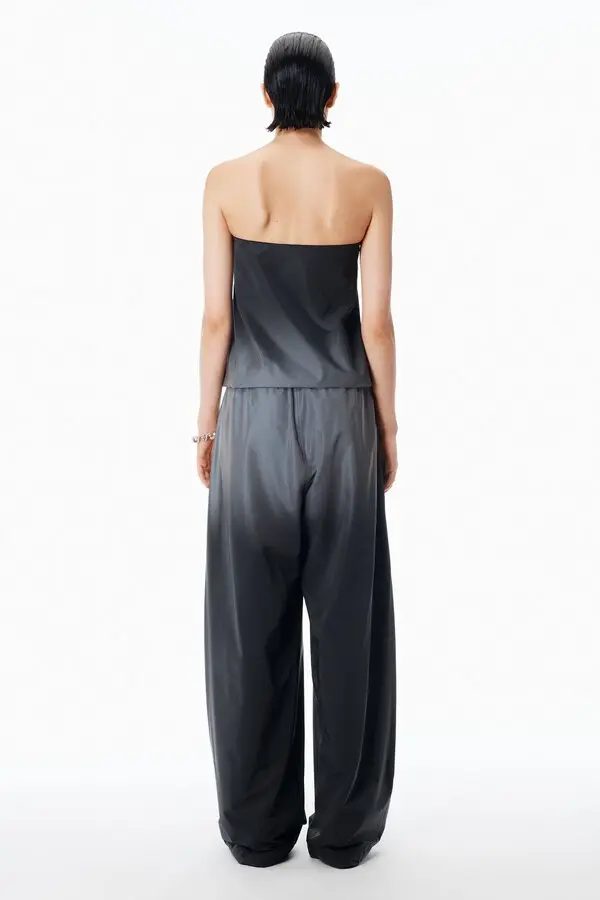 Alexander Wang Reflective Strapless Bubble Top - Silver/black