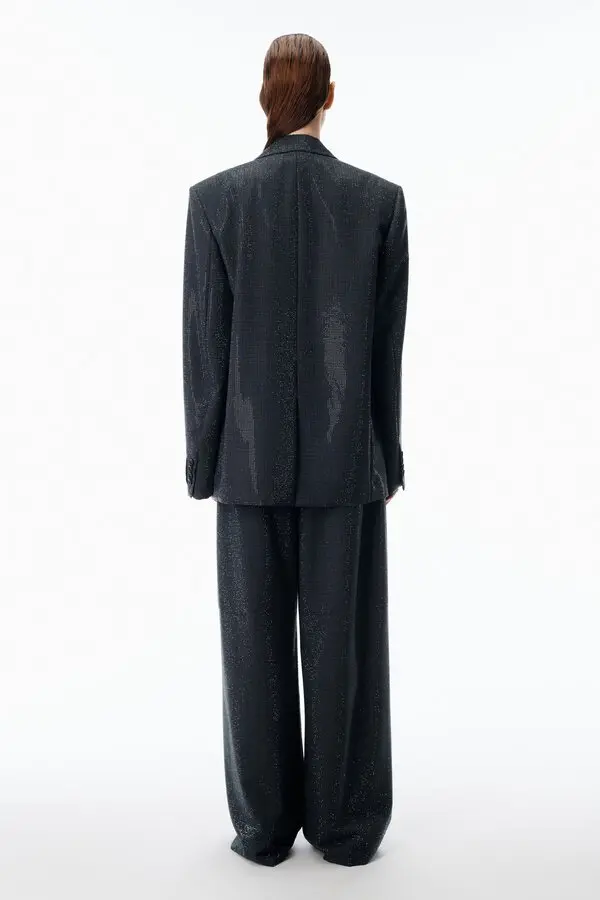 Alexander Wang Crystal Oversized Boxy Blazer - Grey
