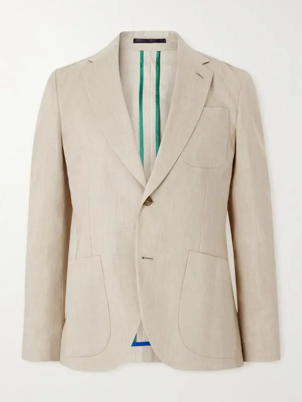 Paul Smith Linen And Wool-blend Twill Suit Jacket - Neutrals