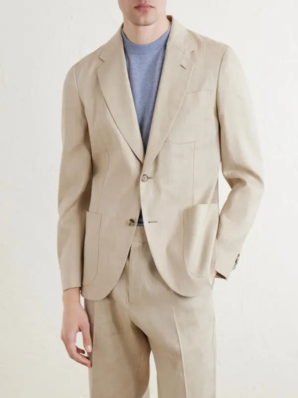Paul Smith Linen And Wool-blend Twill Suit Jacket - Neutrals