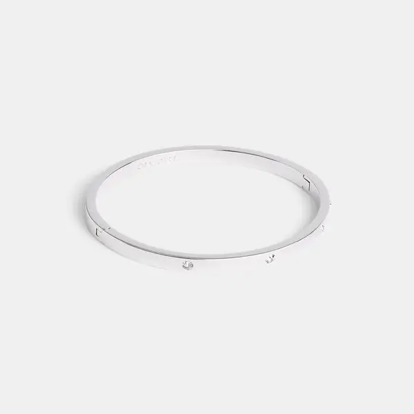 COACH Essential Hinged Bangle - Silver